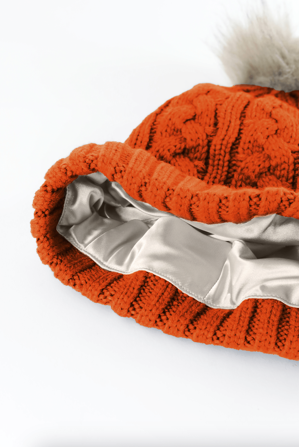 Orange Foldover Warm Slap w/ Pom – Grace Eleyae