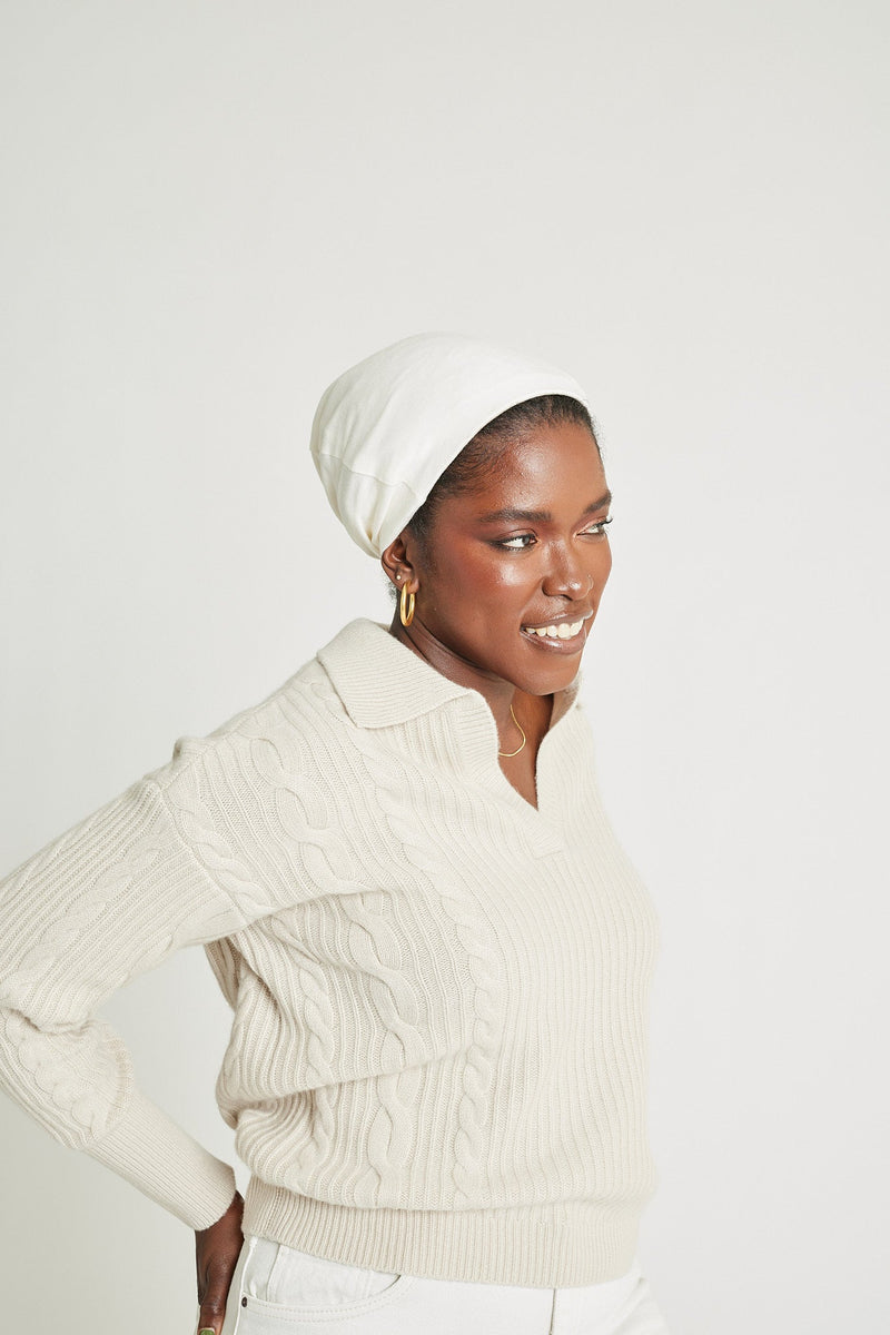 Off White Adjustable Slap | Satin-Lined Cap – Grace Eleyae